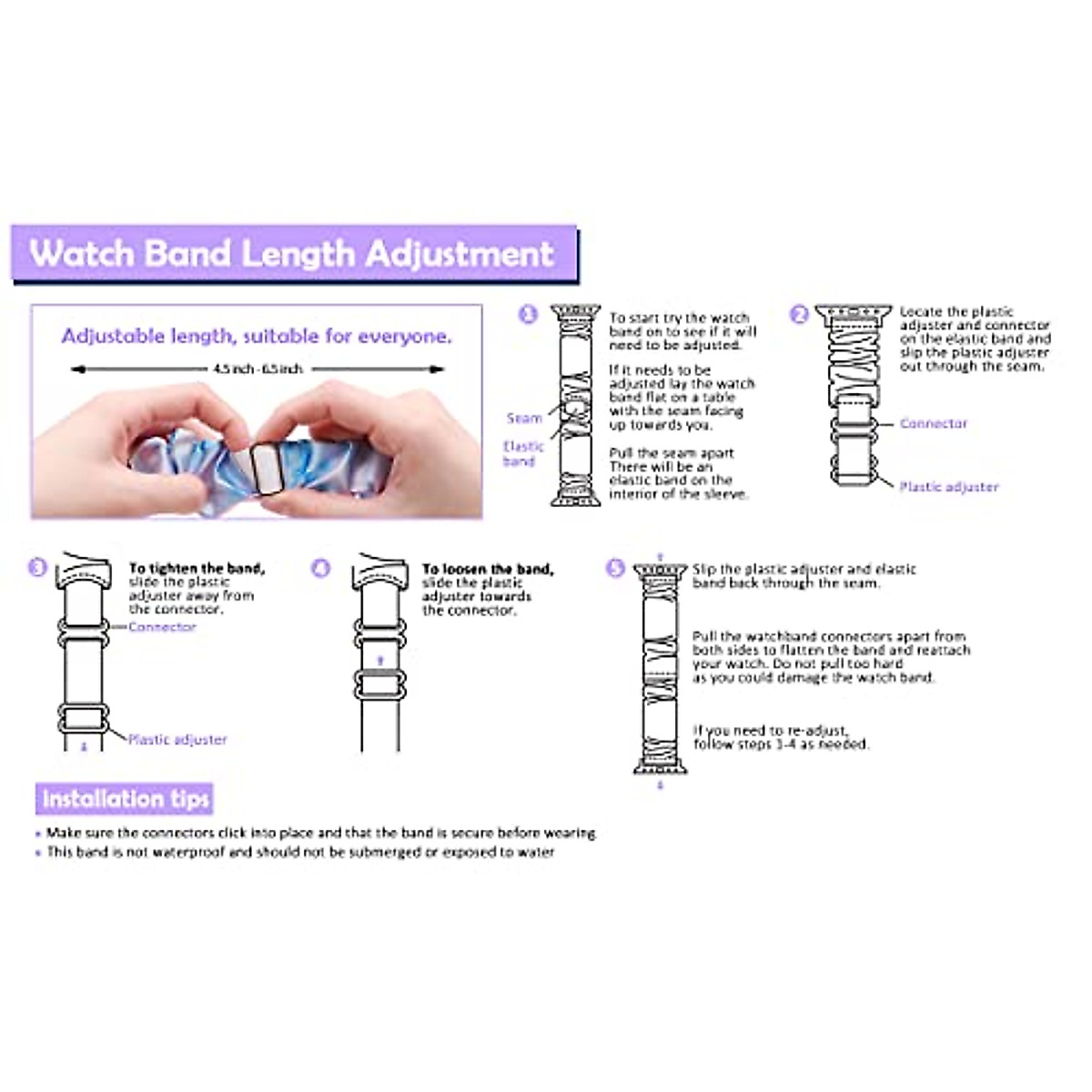 New Adjustable Tie dye Band Compatible with Apple Watch SE Series 7/6/5/4 40mm, Scrunchie Bands for Apple Watch SE, Soft Elastic Scrunchy Wristbands Replacement for iWatch 38mm Series 3/2/1