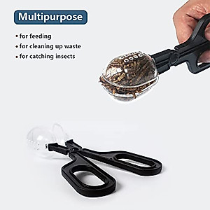 GKPONSX 2 Pack Reptile Food Bowls, Imitating Rock Design Water Dish and Feeder Food Bowls with Tongs Bug Scooper for Leopard Gecko Snake Lizard Turtle Chameleon