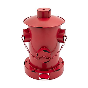 QUEMARQUE Fire Hydrant Trash Can, Red Retro Creative Garbage Can with Inner Bucket Large Capacity Wrought Iron Pedal Trash Can Outdoor Waste Bins for Park Garden Kitchen Garbage