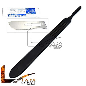 LAJA Imports 100 Scalpel Blades #10 and Includes One Handle Black #3