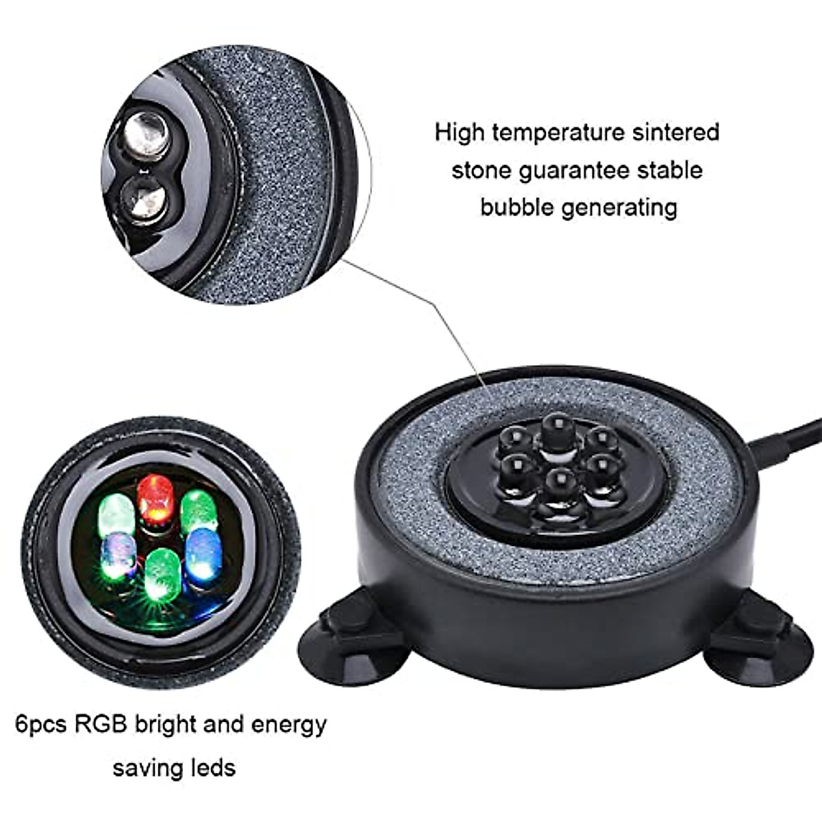 Aquarium Bubble Light with Air Pump, Aquarium Volcano Ornament Oxygenation Kit, Bubbler Decorations for Underwater Fish Tank