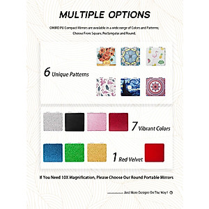 OMIRO Compact Mirror, Classical PU Leather 1X/3X Magnification, Pocket Ultra Portable for Purses and Travel (Black)