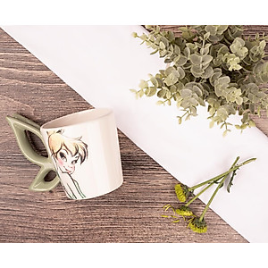 Disney Tinker Bell Winged Figural Handle Mug Kitchen Accessories | Cute Ceramic Housewarming Gifts For Men And Women And Kids | Official Licensee | 1 Set