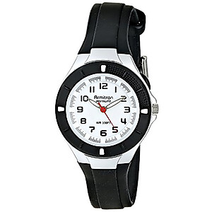 Armitron Sport Women's 25/6416BLK Easy-to-Read Dial Black Resin Strap Watch