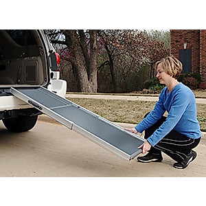 PetSafe Happy Ride Telescoping Dog Ramp for Cars, Trucks, & SUVs - Extends 39 to 72 Inches - Portable Pet Ramp for Large Dogs - Lightweight Aluminum Frame Weighs 13 lb, Supports up to 400 lb