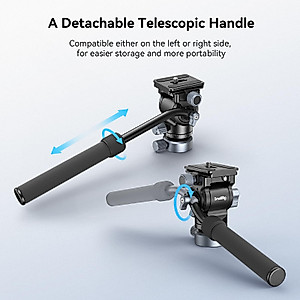 SmallRig 63" Video Travel Tripod, Carbon Fiber Tripod with Quick Release Fluid Head, Leveling Bowl Base and Center Column, 1.3kg Ultralight for Travel Photo & Video, Load up to 4kg / 8.82 lbs - 4221