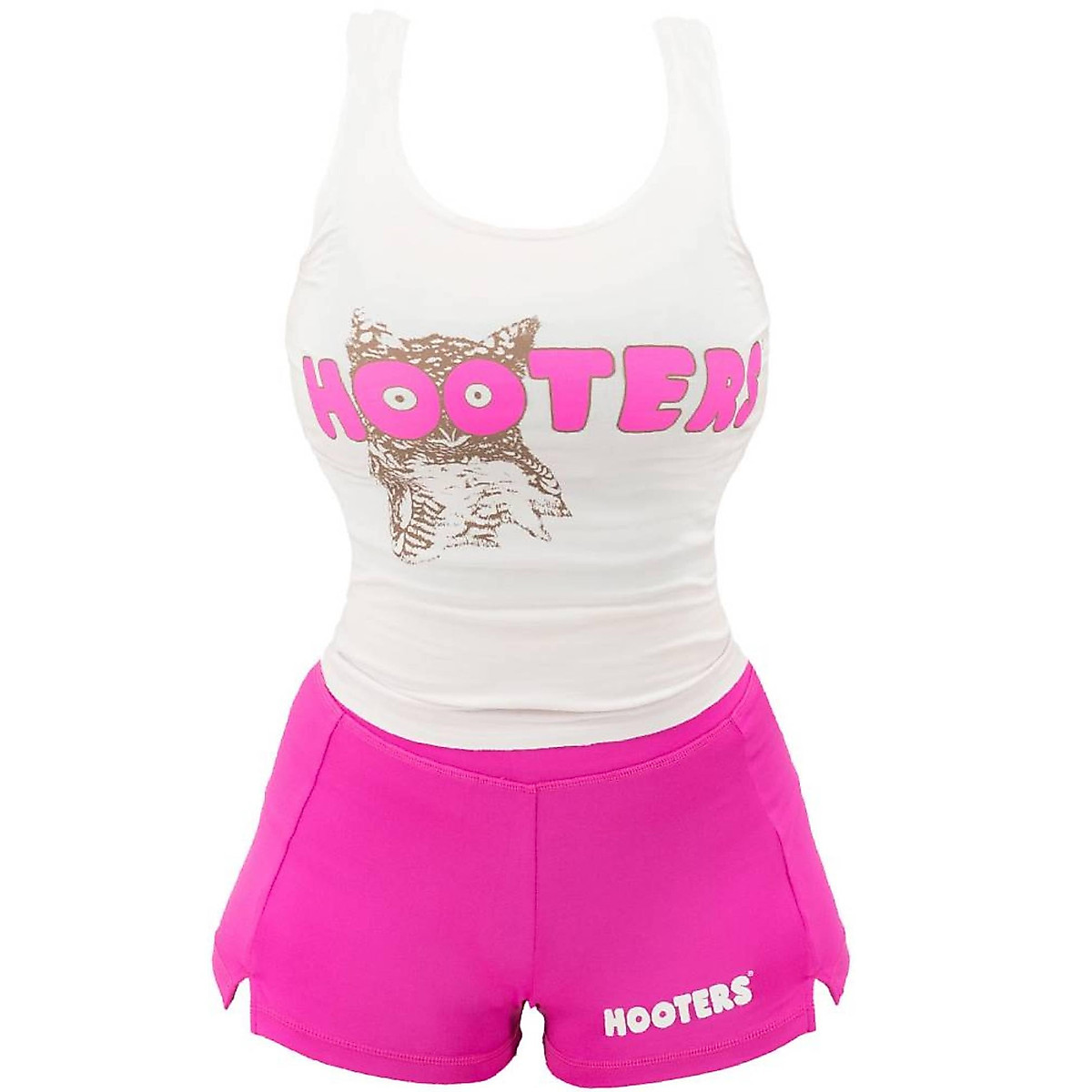Ripple Junction Hooters Girl Waitress Role Play Costume Uniform Outfit w/Tank Top Shorts Adult Women's M Pink