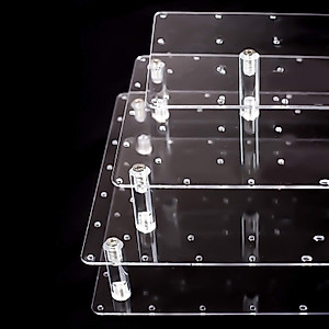 KINJOEK 56 Holes 3 Tier Acrylic Cake Pop Stand, Square Clear Cake Pop Holder, Lollipop Candy Stick Display for Party Birthday Weddings Christmas Anniversaries Gift Decorative