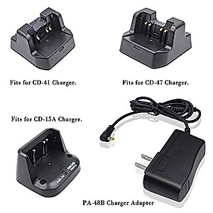 PA-48B Charger Adapter for Yaesu Vertex Radio FT-60 FT-60R FT-1DR FT-2DR VX-5R VX-6R VX-7R VX-8R VX-8DR NC-86B NC-72B NC-88B for Charger CD-41 CD-47 CD-15A (2 Pack)