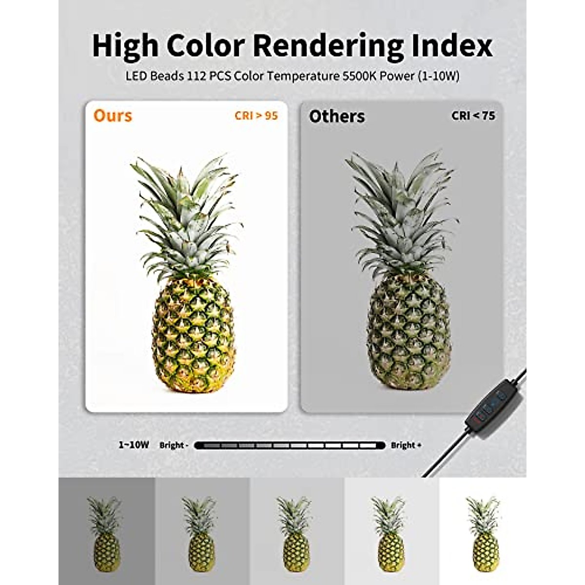 Glendan Portable Light Box Photography, 16"x12" Professional Dimmable Photo Box with 112 High Color Rendering Index LED Lights & 8 Color PVC Backdrops for Jewelry and Small Item Product Photography