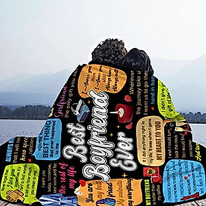 tgruihm to My Boyfriend Blanket, Gifts for Boyfriend, Birthday Gifts for Him, Boyfriend Blanket 50"x60" Super Soft Cozy Flannel Throw for Men, Funny for Boyfriend