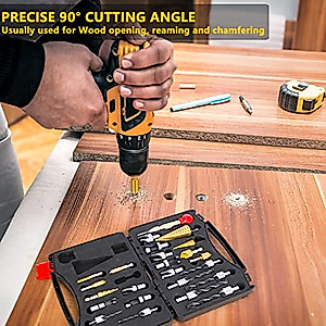 LAMPTOP 26-Pack Woodworking Chamfer Drilling Tools Including Countersink Drill Bits, 3-Pointed Countersink Drill Bit with L-Wrench, Wood Plug Cutter, Step Drill Bit, and Automatic Center Punch