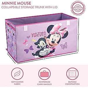 Idea Nuova Disney Minnie Mouse Collapsible Children’s Toy Storage Trunk, Durable with Soft Lid,28.5"x14.5"x16"