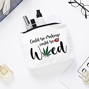 Fokongna Funny Leaf Makeup Bag Gift for Women Best Friends Sister Teen Girls | Cute Makeup Zipper Pouch Bag Cosmetic Travel Accessories Bag Toiletry Case Gifts for Birthday Christmas