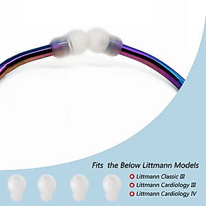 Silicone Ear Tips Replacement for MDF &Littmann Stethoscopes - Universal Soft Fit Littman Earpieces Snap Tight Soft Sealing Ear Pieces,Cardiology IV Parts & Littmann Stethoscope Parts