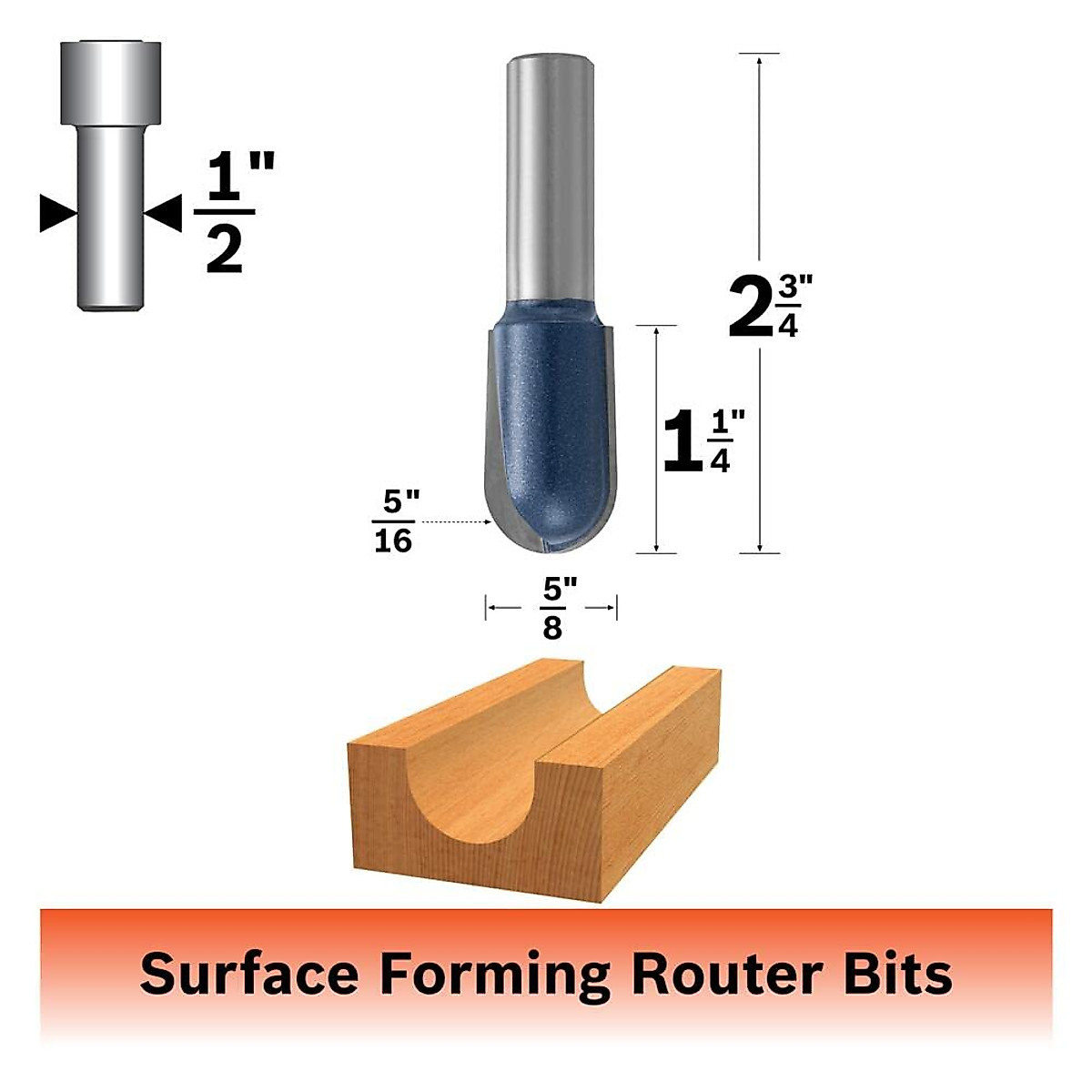 BOSCH 85456M 5/16 In. x 5/8 In. Carbide Tipped Extended Round Nose Bit