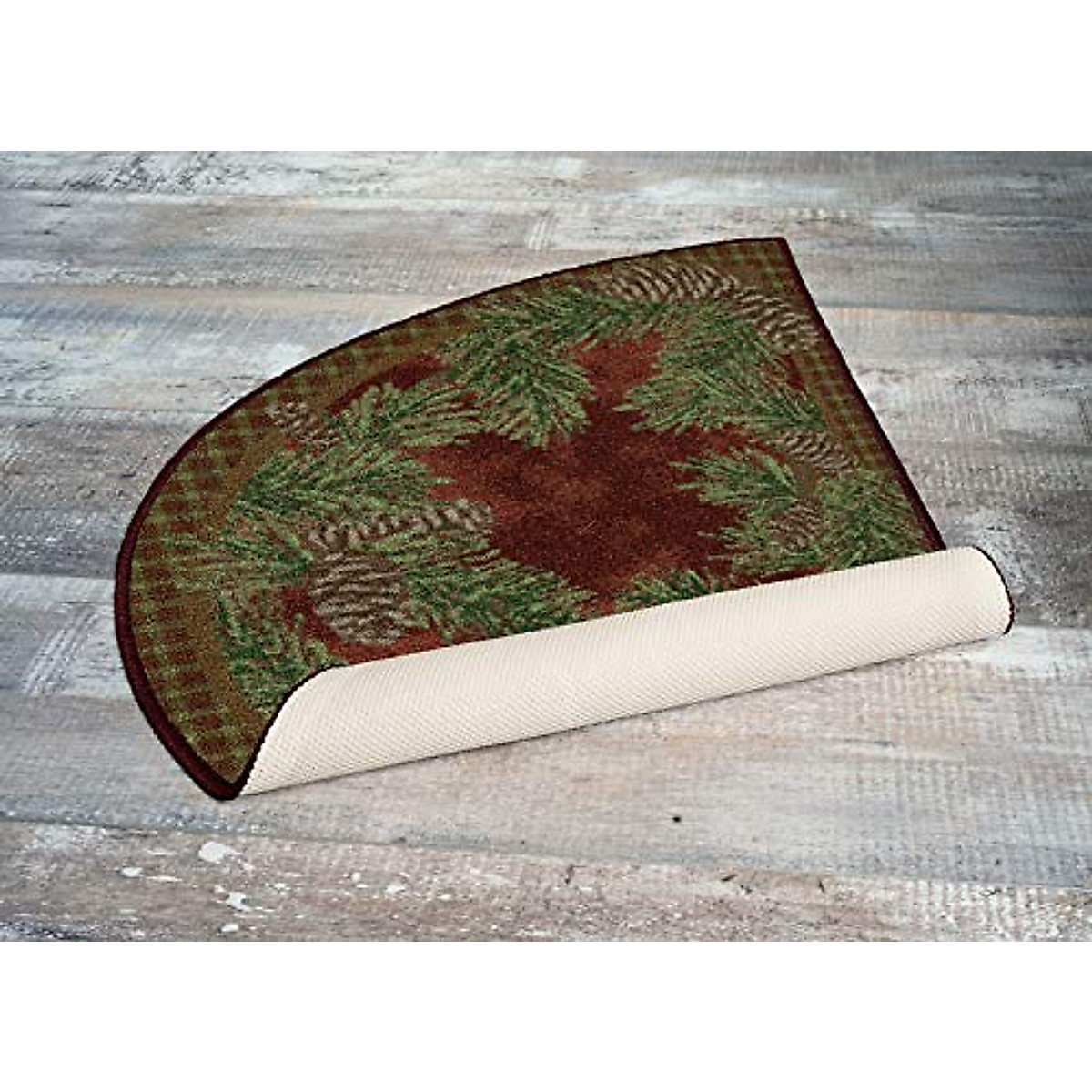 Brumlow MILLS Pine Cone Rustic Fall Winter Gingham Area Rug for Kitchen, Bathroom Mat, Doorway, Bedroom or Home Decor, 19" x 32", Burgundy