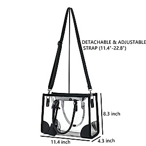 FAIME Clear Bags for Women, Cute Clear Crossbody Purse Stadium Approved, Clear Handbag with Adjustable Strap, Clear Tote Bag for Women, Concerts, Stadium (Small)