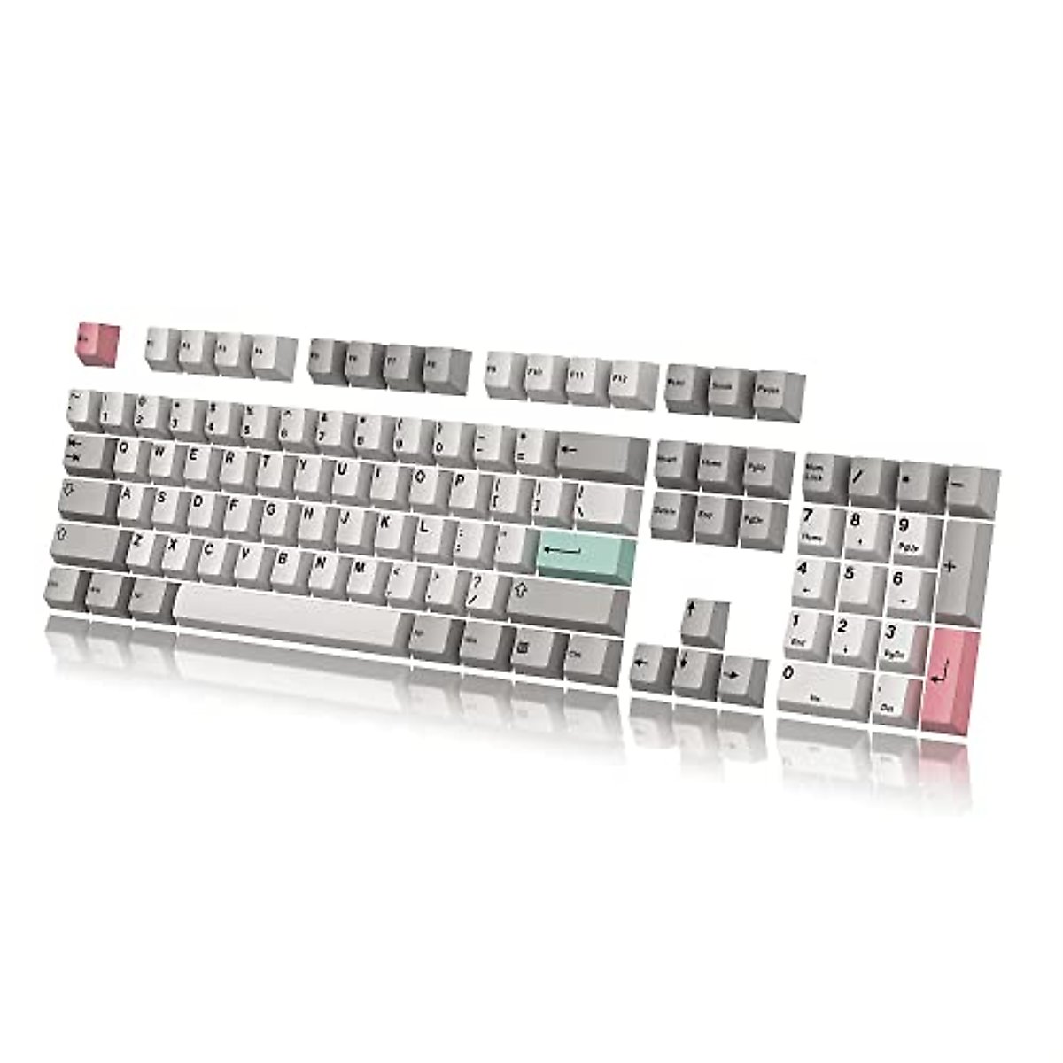 HK Gaming Custom Keycaps | Dye Sublimation PBT Keycap Set for Mechanical Keyboard | 139 Keys | Cherry Profile | ANSI US-Layout | Compatible with Cherry MX, Gateron, Kailh, Outemu | Modern Dolch Light