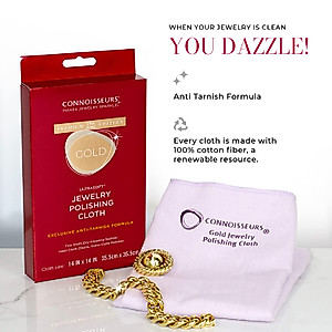 CONNOISSEURS Premium Edition Ultrasoft Gold Polishing Cloth with Anti-Tarnish, Large Value Size 14x14 Inches