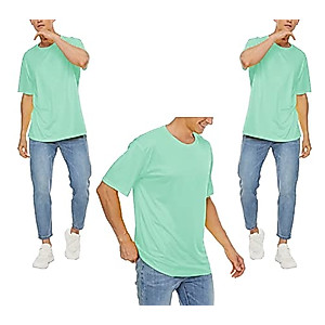 BIYLACLESEN Shirts for Men Sun Protection Shirts Short Sleeve UV Protection Shirts Dry Fit Athletic T-Shirts Quick Dry Lightweight Hiking Shirts Mint Green