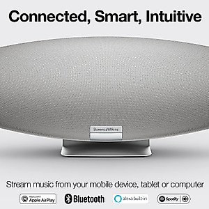 Bowers & Wilkins Zeppelin Wireless Speaker, Iconic Design, 5 Drivers including Subwoofer, Wireless Streaming via Bluetooth, Alexa Built-in, AirPlay & Spotify Connect, Multiroom Support, Pearl Grey