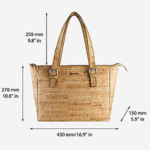 Corkor Cork Purse Vegan Handbag for Women | Cruelty Free Satchel Non Leather | Roomy Bag Rustic
