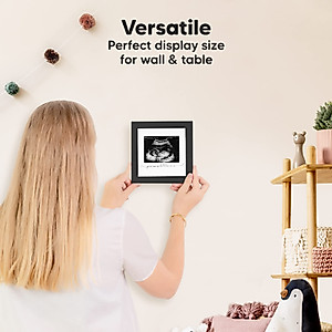KeaBabies Baby Handprint Footprint Keepsake Kit and Baby Sonogram Picture Frame Bundle - Baby Prints Duo Photo Frame for Newborn (Onyx Black) - Pregnancy Announcement Sonogram Photo Frames (Onyx Black