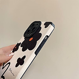 Fashion Cute Flower Painting Phone Case Compatible with iPhone 12 Pro Max Cases Soft Silicone Shockproof Protection Cover for Apple iPhone 12 Pro Max - White