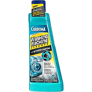 Carbona Washing Machine Cleaner with Activated Charcoal | Removes Odor-Causing Residues | Works in Standard & High Efficiency Washing Machines | 8.4 FL Oz, 1 Pack