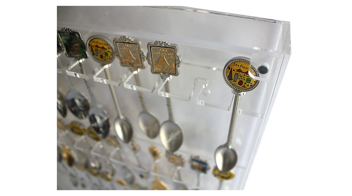 DisplayGifts Acrylic Spoon Display Case - 36 Slot Rack