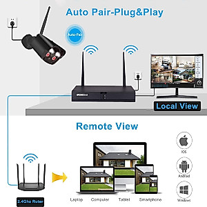 WESECUU 3MP Wireless Security Camera with Human Detection, Mobile App Alert, Floodlight, Audio, Waterproof, Outdoor, Only Wireless Security Camera System Expansion, Power Adapter NOT Included