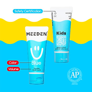 MEEDEN Finger Paints for Kids, Washable Kids Finger Paint Non Toxic Finger Painting Set for Toddlers 3+ Age Art Painting Supplies Gift for Baby Hand Painting DIY Crafts, 6 Colors, 60ml/Tube