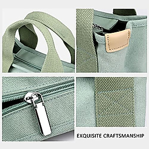 Large Capacity Multi-Pocket Handbag Canvas Tote Purses Crossbody Bag for Women Japanese Handmade Tote Crossbody Bag (Khaki)