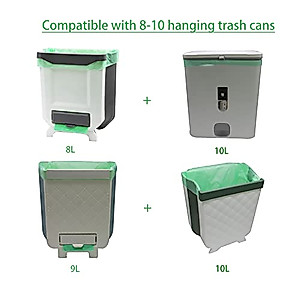 Hanging Trash Can and Dedicated Biodegradable Trash Bags 5 Rolls