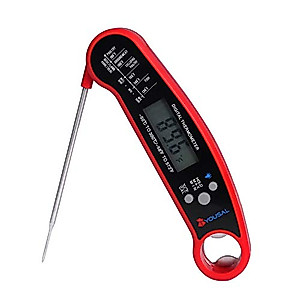 YOUSAL Instant Digital Food and Meat Thermometer for Grill, Oven, Baking and Candy - Waterproof - Ultra Fast Reading - Large Backlit LCD Display & Calibration- Stainless Steel Probe - Outdoor Cooking