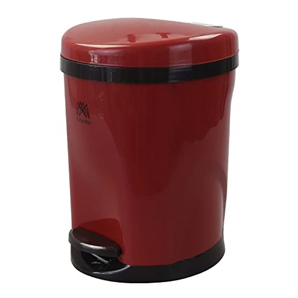 Anbers Pedal Step Garbage Can with Lid, 6 L Plastic Trash Can, Red