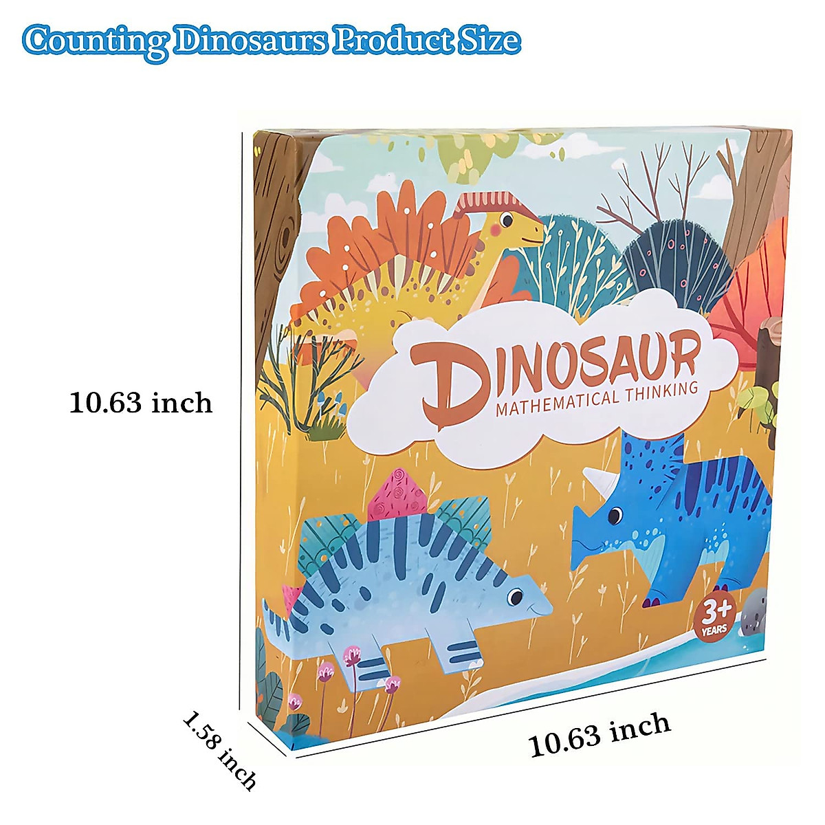 Counting Dinosaurs Toys with Matching Sorting Cards, Preschool Educational Toy for Matching, Counting and Sorting School Supplies Learning Activities Kids Age 4 5 6 7 Girls Boys Birthday Gift