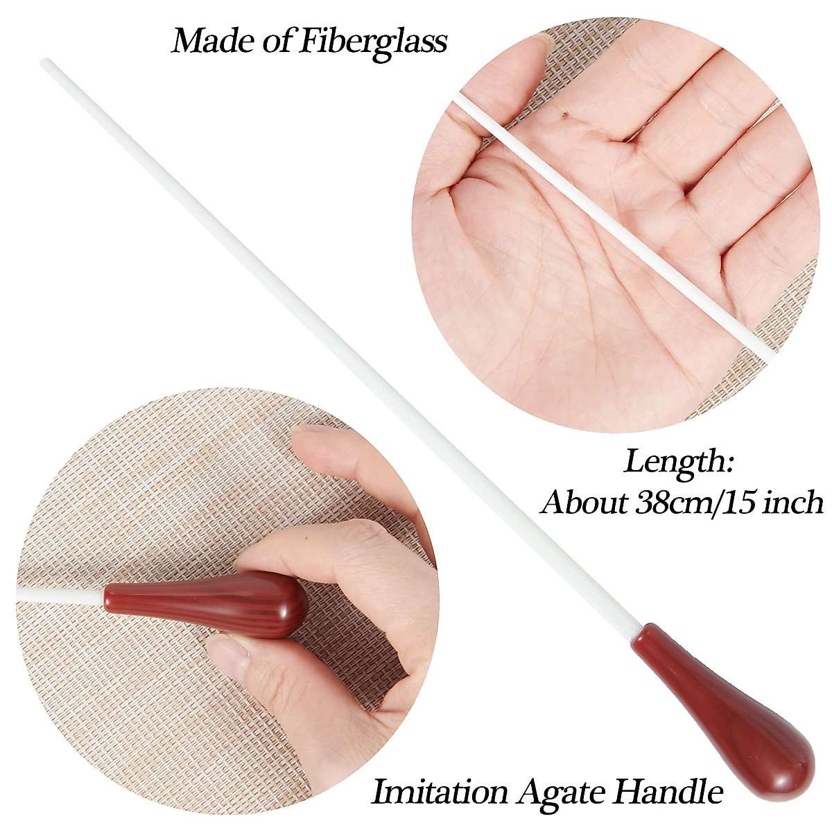 Music Baton Orchestra Baton Imitation Agate Handle Music Conducting Baton (Red Handle)