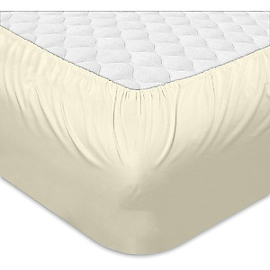 Split King Sheet Sets for Adjustable Beds Deep Pocket, Twin XL Fitted Sheet Sets for Adjustable Bed Split King 100% Extra Long Staple Cotton Deep Pocket Sheets 10-18 Inches Ivory Solid