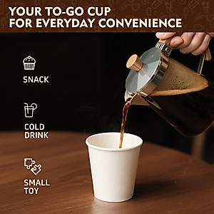 YEEHAW [12 oz 300 pack] Coffee Cups, White Disposable Paper Cups, To Go Hot Cups for Coffee, Hot Liquid, Chocolate, Juice, Tea, Hot/Cold Beverage Drinking Cup, Ideal for Cafes, Bistros, Businesses