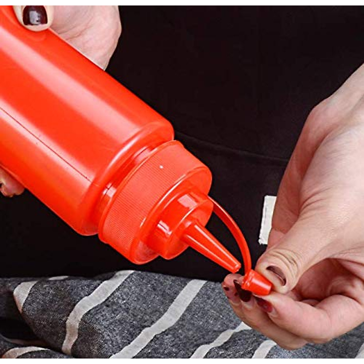 WOIWO 3 PCS Food Grade PE Environmental Protection Extruding Sauce Bottle Extruding Bottle Seasoning Bottle Salad Sauce Cream Bottle With Scale