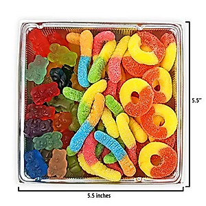 Happy Bites Happy Birthday Gummi Candy Gift Box with Gummi Bears, Sour Neon Gummi Worms, & Peach Gummi Rings - Gluten Free, Fat Free, Dairy Free