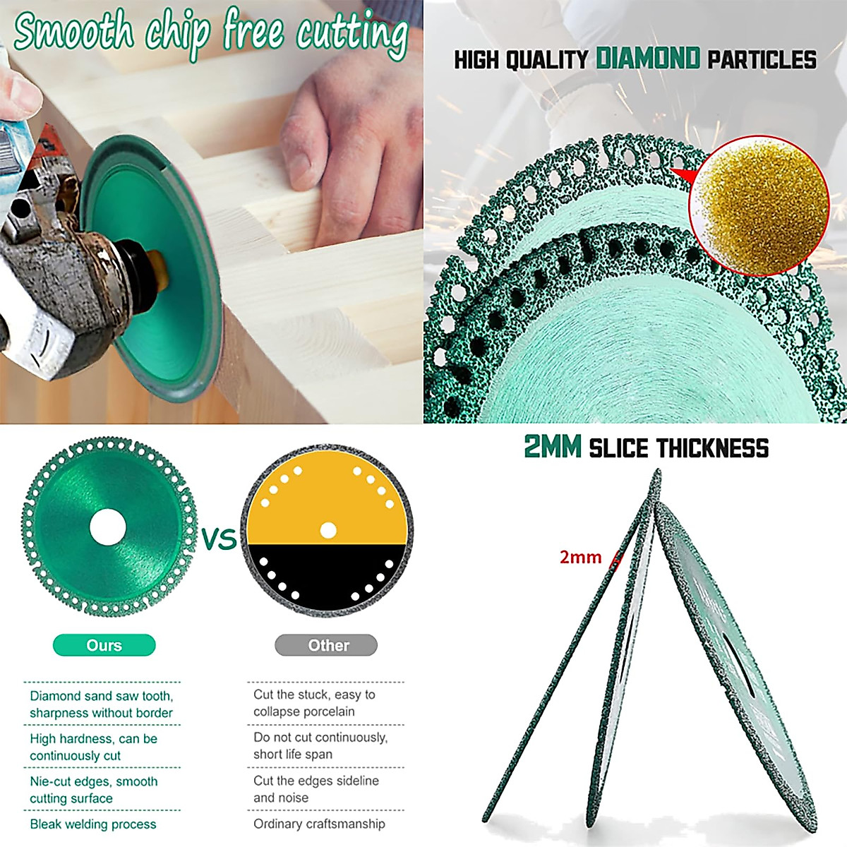 Indestructible Disc for Grinder, Indestructible Disc 2.0 - Cut Everything in Seconds Composite Multifunctional Cutting Saw Blade 4 Inch Ultra-Thin Cutting Blade for Angle Grinder (1 Piece)