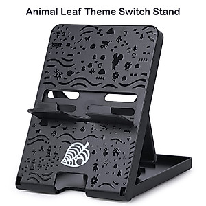 Tscope Switch Stand for Nintendo, for Animal Crossing Switch Holder, Adjustable Switch Lite Compact Portable Foldable Stand for Nintendo Switch Accessories (Black)
