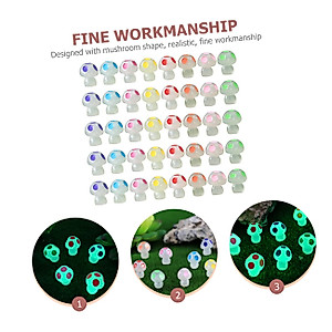 Alasum 40Pcs Luminous Mushroom Garden Miniature Mushroom Statue Mushroom Garden Decor Mushroom Crystals Mushroom Outdoor Decor Luminous Mini Mushroom Statue Decor Cartoon Resin Cake