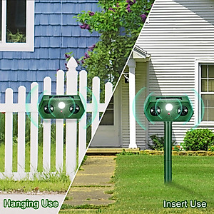 2024 Upgraded Solar annyoyed Animal Repellent, Waterproof Motion Detection with Sentor&LED Flash Light, Outdoor Ultrasonic Pest Deterrent for Cat, Dog, Skunk, Fox, Squirrels, Raccoon, Coyote, Rabbit