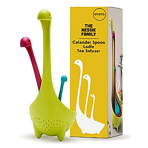 The Nessie Family by OTOTO - Pack of 3 Tea Infuser, Soup Ladle, and Colander - Cute Kitchen Accessories, Cooking Gifts, Funny Kitchen Gadgets, Kitchen Gifts
