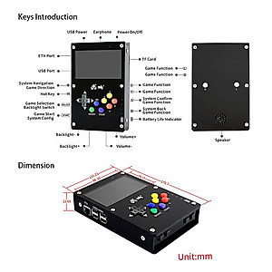 GamePi43 Accessories Kit for Raspberry Pi 4B/3B+/3B/2B/B+ Portable Retro Video Handheld Game Console with 4.3inch IPS Display 800x480 Pixel 60 fps Smooth Gaming Experience Speaker Earphone Jack