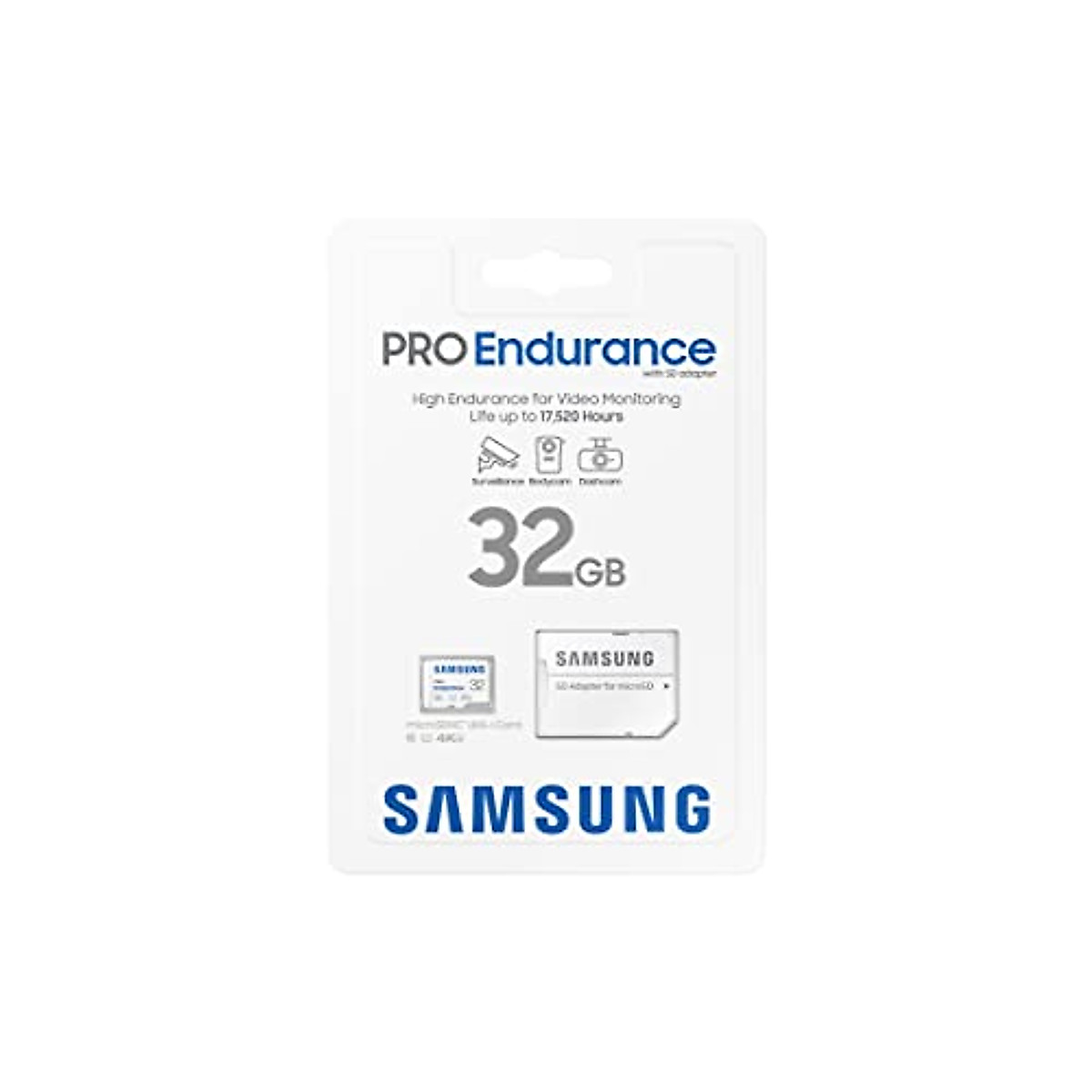 SAMSUNG PRO Endurance 32GB MicroSDXC Memory Card with Adapter for Dash Cam, Body Cam, and security camera – Class 10, U1, V10 (‎MB-MJ32KA/AM)